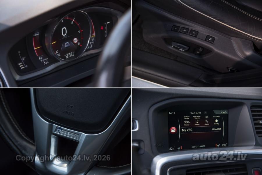 Grey Volvo V60 2015 in Parnu, with an engine capacity of 2.40 L and mileage of 251 thousand km for 10400 €, photo 16 on AUTOMOTO.COM.LV