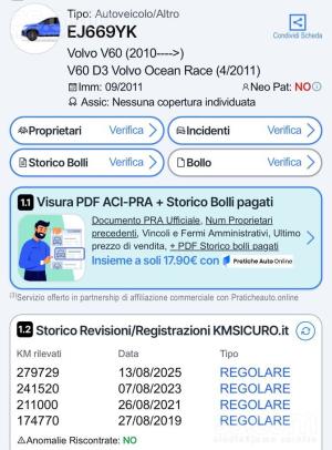 Volvo V60 2012 in Riga, with an engine capacity of 2.00 L and mileage of 280 thousand km for 6480 €, photo 9 on AUTOMOTO.COM.LV