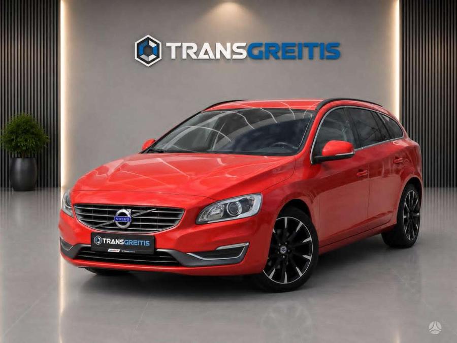 Red Volvo V60 2014 in Vilnius, with an engine capacity of 1.98 L and mileage of 296 thousand km for 6999 €, photo 1 on AUTOMOTO.COM.LV