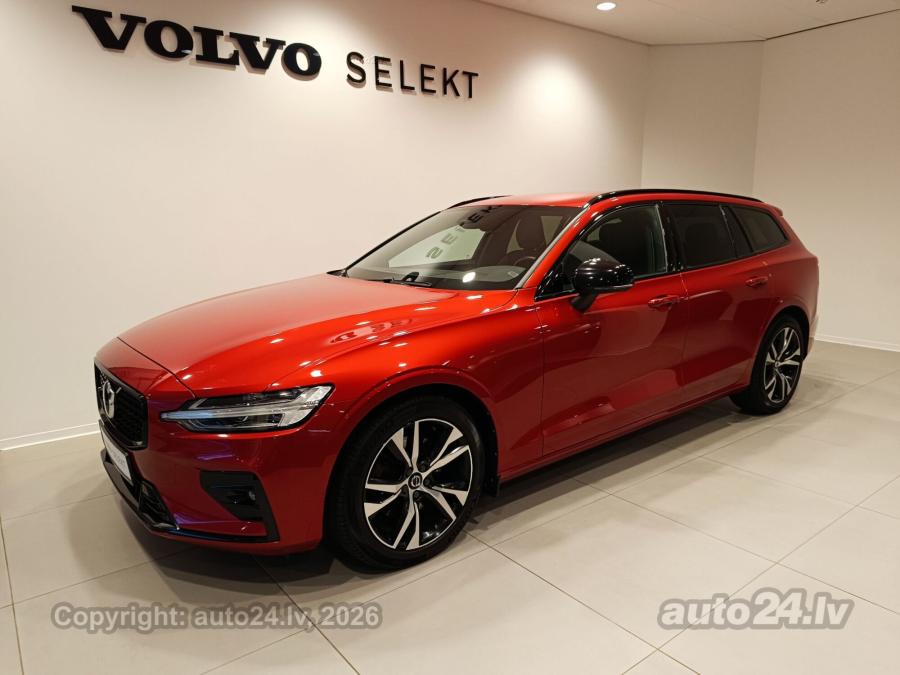 Red Volvo V60 2023 in Tallinn, with an engine capacity of 2.00 L and mileage of 64 thousand km for 35990 €, photo 1 on AUTOMOTO.COM.LV