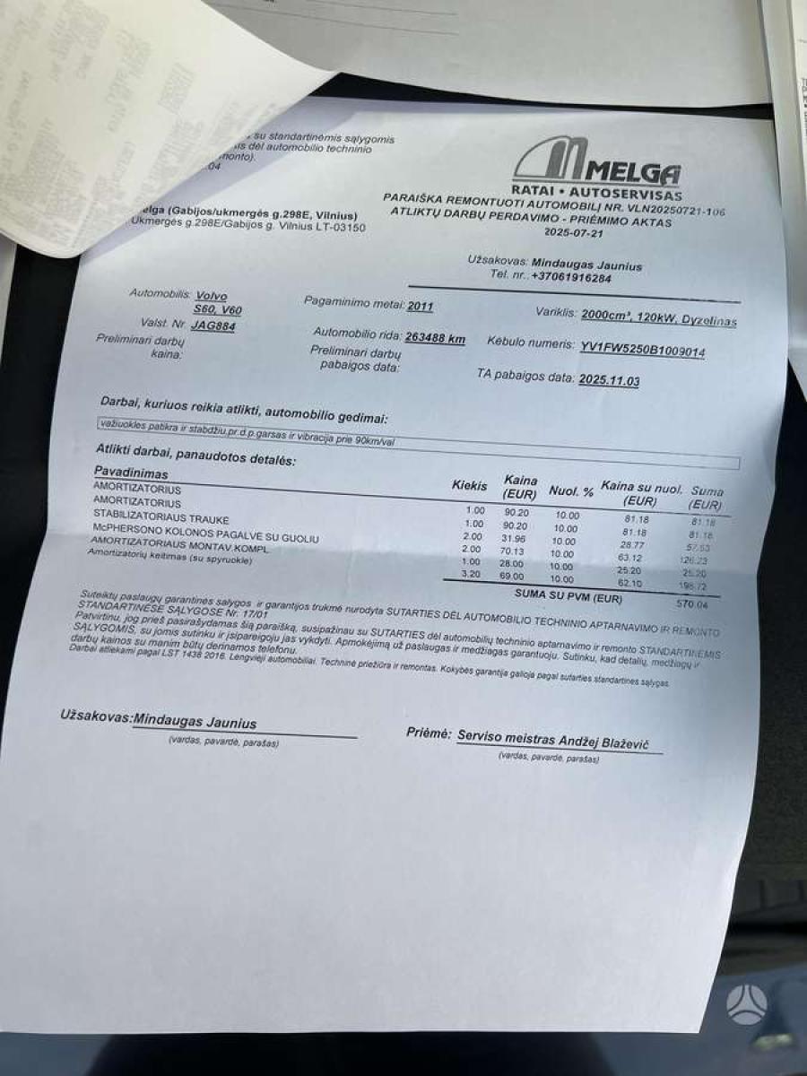Volvo V60 2011 Viļņa, ar dzinēja tilpumu 1.98 L un nobraukumu 274 tūkst. km par 4350 €, foto 61 vietnē AUTOMOTO.COM.LV