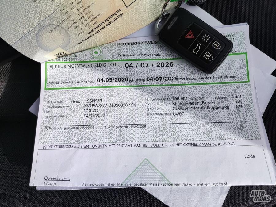 Белый Вольво B60 2012 в Вильнюс, объемом двигателя 1.60 л и пробегом 212 тыс. км за 5400 €, фото 15 на AUTOMOTO.COM.LV