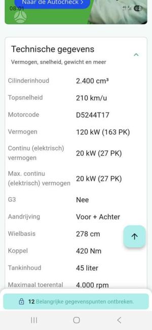 Белый Вольво B60 2015 в Укмерге, объемом двигателя 2.40 л и пробегом 243 тыс. км за 6500 €, фото 21 на AUTOMOTO.COM.LV