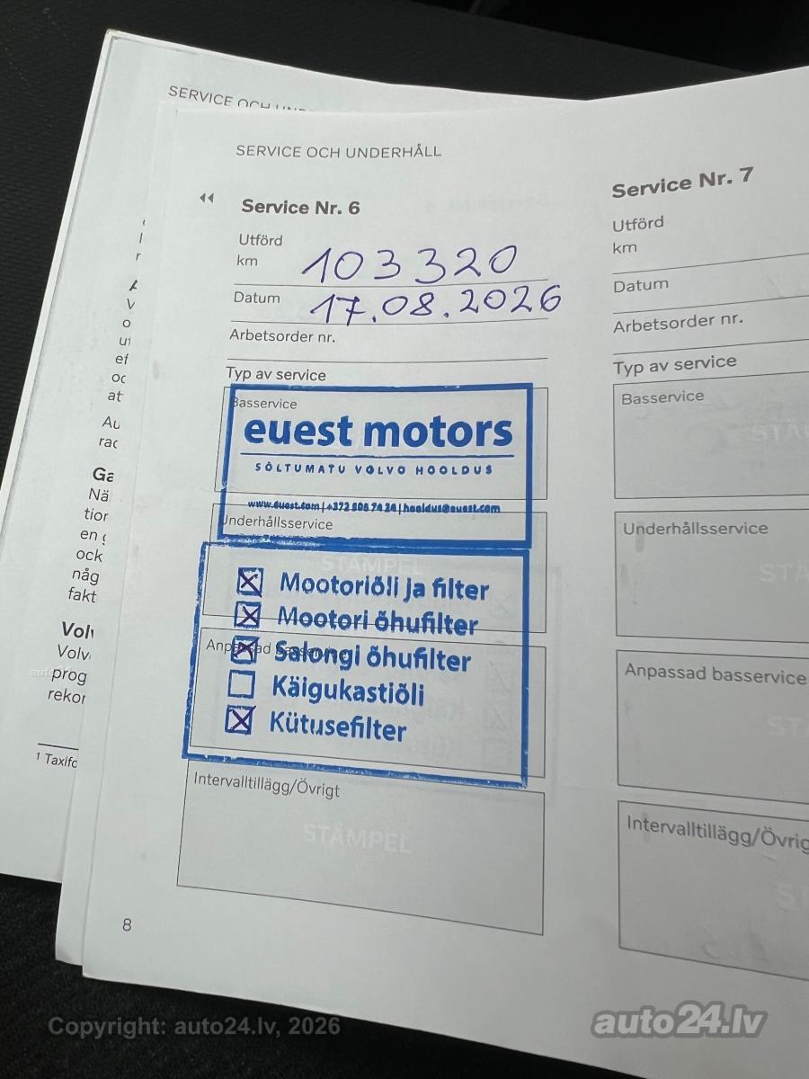 White Volvo V60 2019 in Tallinn, with an engine capacity of 2.00 L and mileage of 104 thousand km for 22000 €, photo 12 on AUTOMOTO.COM.LV