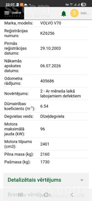 Melns Volvo V70 2003 Rīga, ar dzinēja tilpumu 2.40 L un nobraukumu 0 tūkst. km par 690 €, foto 27 vietnē AUTOMOTO.COM.LV