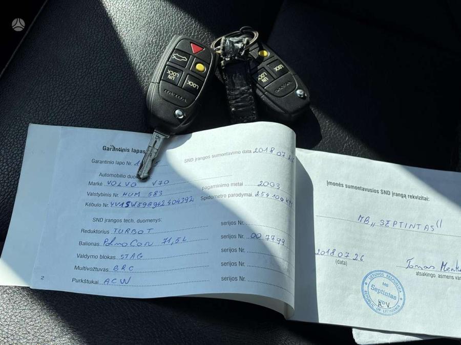 Черный Вольво В70 2003 в Вильнюс, объемом двигателя 2.52 л и пробегом 340 тыс. км за 1350 €, фото 13 на AUTOMOTO.COM.LV