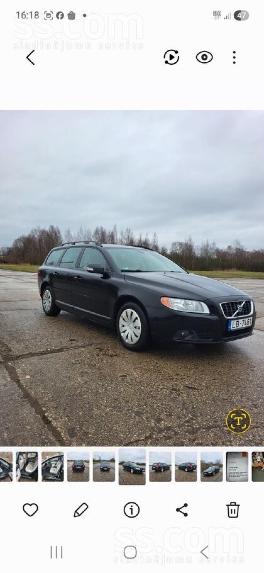 Melns Volvo V70 2008 Rīga, ar dzinēja tilpumu 2.40 L un nobraukumu 388 tūkst. km par 3200 €, foto 3 vietnē AUTOMOTO.COM.LV
