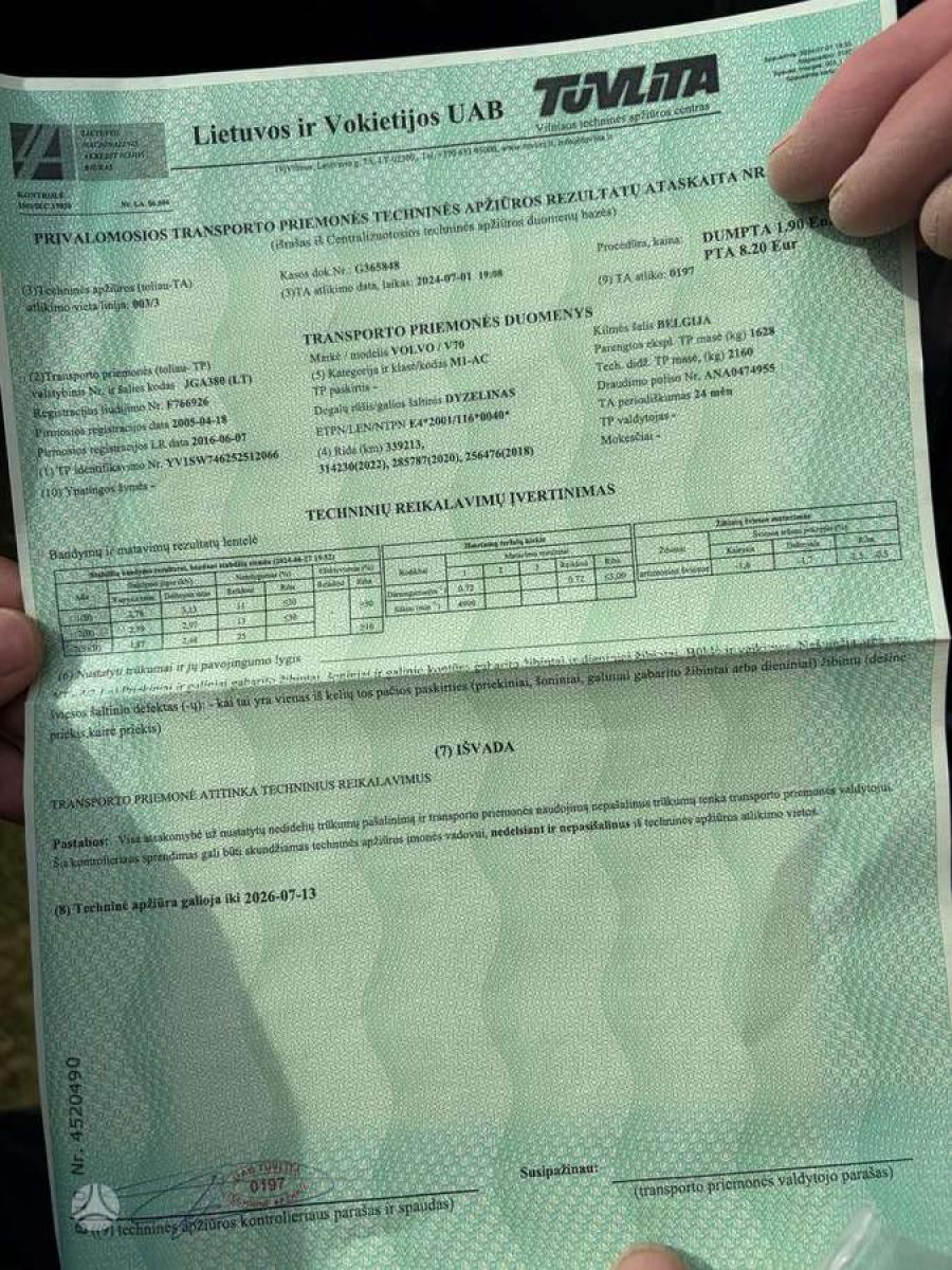 Синий Вольво В70 2005 в Вильнюс, объемом двигателя 2.40 л и пробегом 368 тыс. км за 1200 €, фото 21 на AUTOMOTO.COM.LV