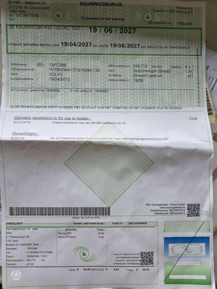 Brown Volvo V70 2013 in Ukmerge, with an engine capacity of 1.56 L and mileage of 249 thousand km for 5950 €, photo 15 on AUTOMOTO.COM.LV