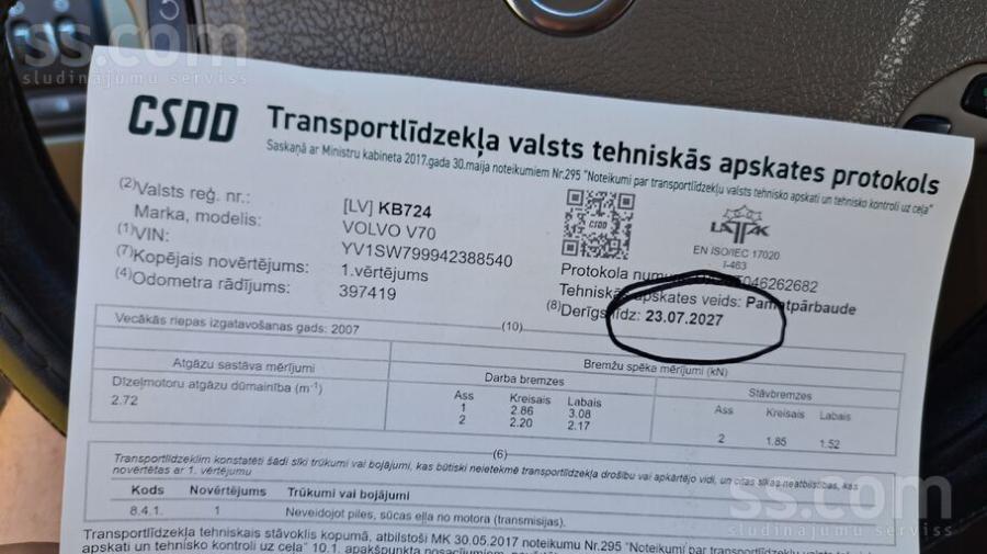 Pelēks Volvo V70 2003 Daugavpils, ar dzinēja tilpumu 2.40 L un nobraukumu 397 tūkst. km par 1550 €, foto 20 vietnē AUTOMOTO.COM.LV
