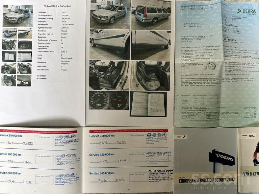 Grey Volvo V70 2003 in Riga, with an engine capacity of 2.40 L and mileage of 398 thousand km for 3300 €, photo 21 on AUTOMOTO.COM.LV