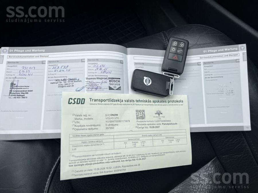 Серый Вольво В70 2010 в Екабпилс, объемом двигателя 2.40 л и пробегом 357 тыс. км за 5150 €, фото 14 на AUTOMOTO.COM.LV