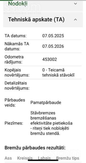 Вольво В70 2002 в Мадона, объемом двигателя 2.40 л и пробегом 459 тыс. км за 1000 €, фото 6 на AUTOMOTO.COM.LV