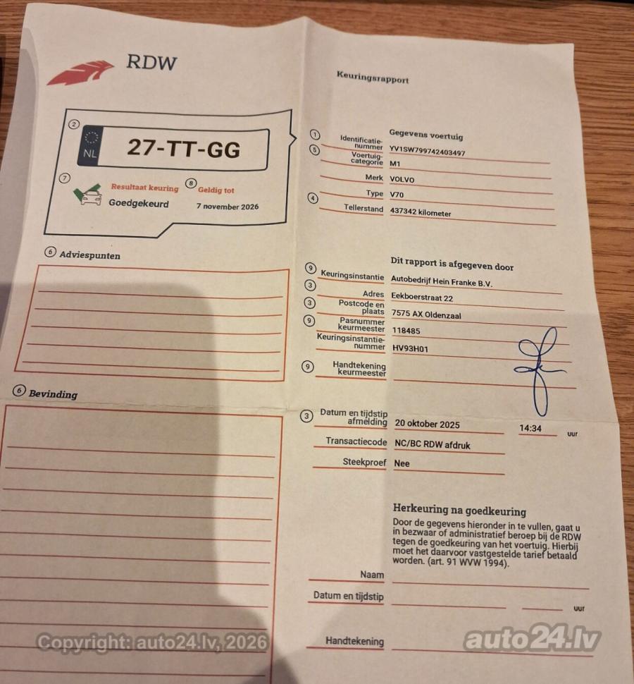 Volvo V70 2004 in Paide, with an engine capacity of 0.00 L and mileage of 446 thousand km for 3450 €, photo 16 on AUTOMOTO.COM.LV