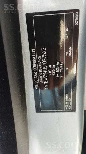 Volvo V70 2008 Rēzekne, ar dzinēja tilpumu 2.40 L un nobraukumu 338 tūkst. km par 4850 €, foto 24 vietnē AUTOMOTO.COM.LV