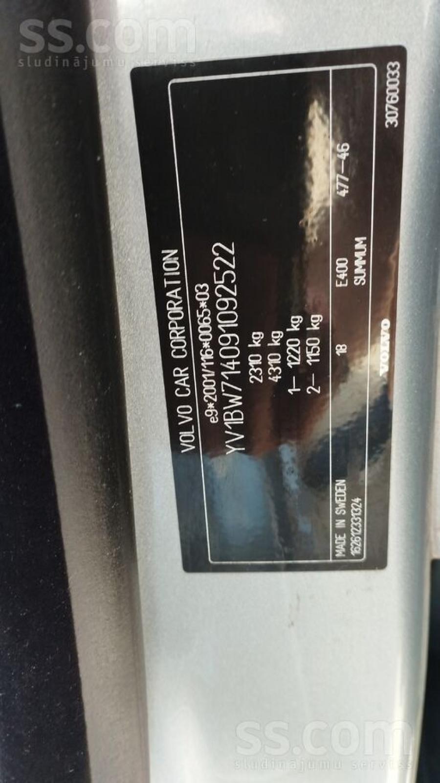 Volvo V70 2008 Rēzekne, ar dzinēja tilpumu 2.40 L un nobraukumu 338 tūkst. km par 4850 €, foto 24 vietnē AUTOMOTO.COM.LV