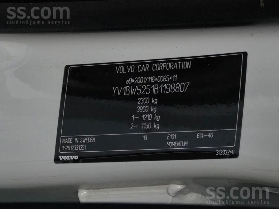 Balts Volvo V70 2011 Rīga, ar dzinēja tilpumu 2.40 L un nobraukumu 316 tūkst. km par 5950 €, foto 31 vietnē AUTOMOTO.COM.LV