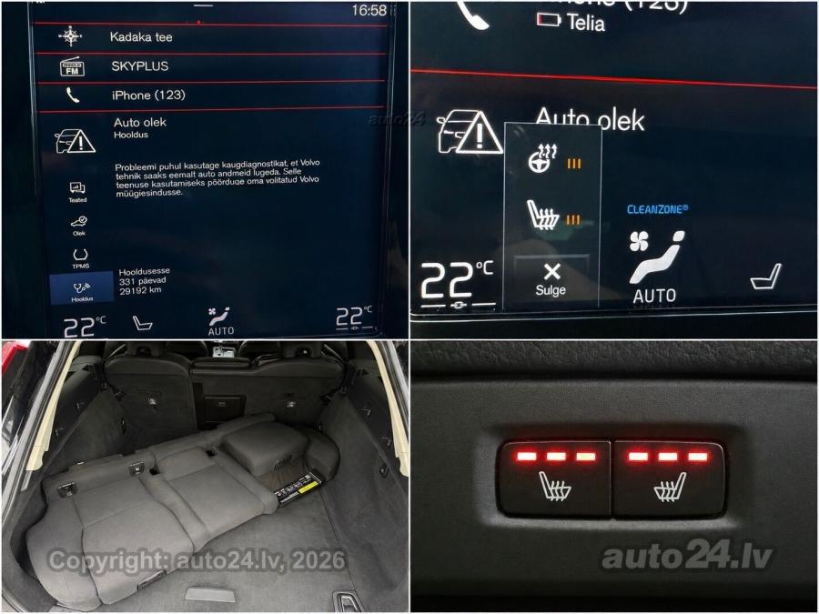 Black Volvo V90 2018 in Tallinn, with an engine capacity of 2.00 L and mileage of 212 thousand km for 14990 €, photo 18 on AUTOMOTO.COM.LV