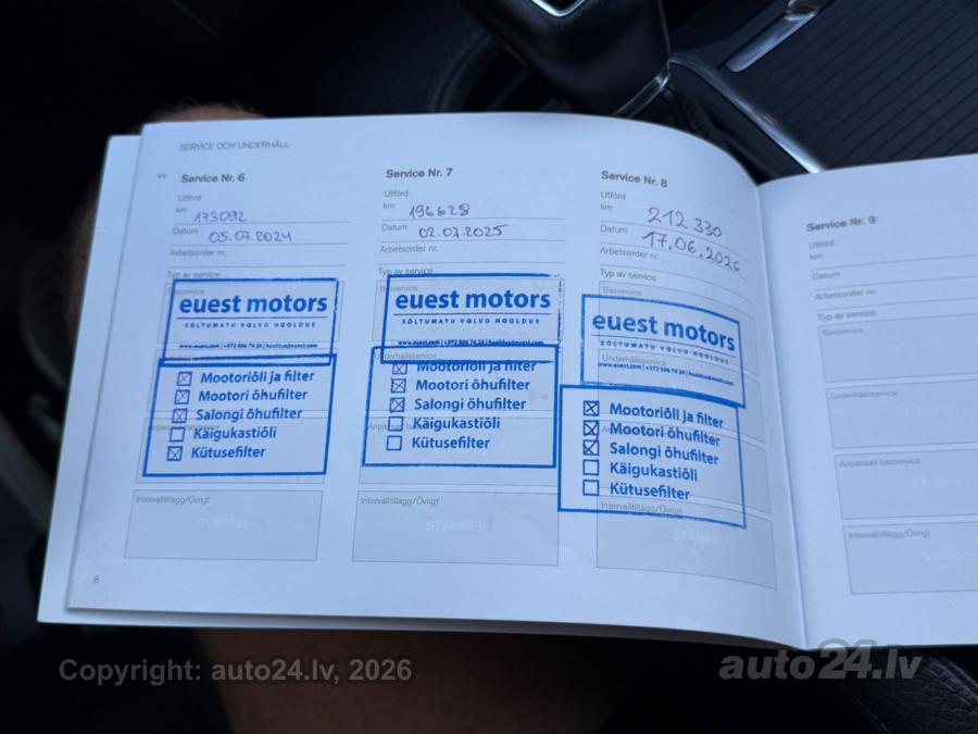 Black Volvo V90 2018 in Tallinn, with an engine capacity of 2.00 L and mileage of 212 thousand km for 14990 €, photo 25 on AUTOMOTO.COM.LV