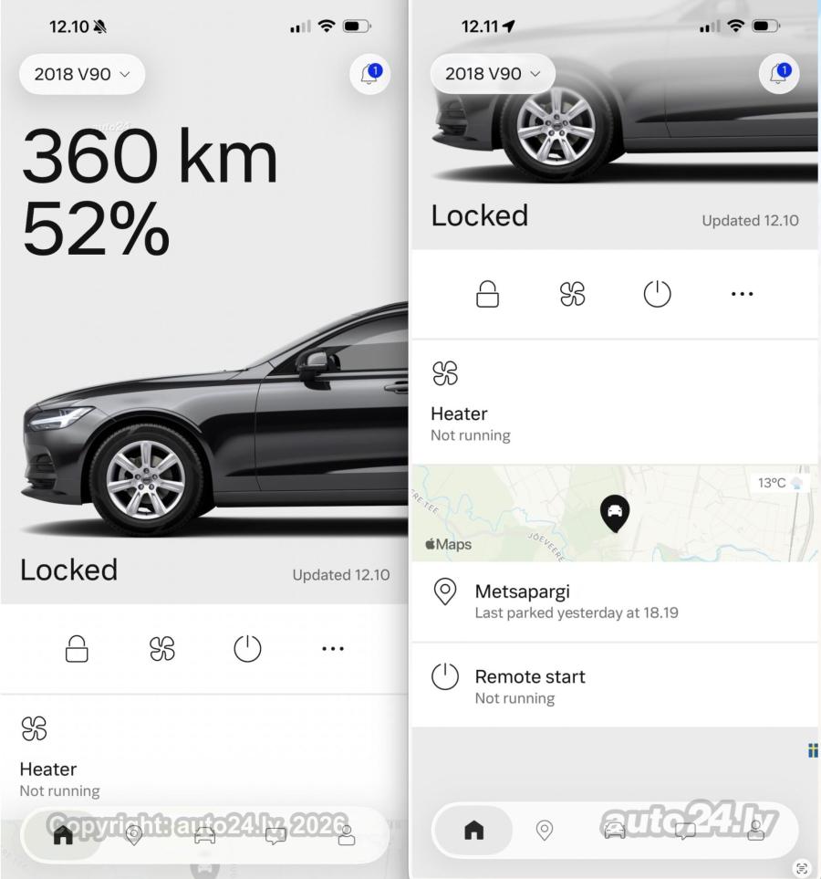 Black Volvo V90 2018 in Tallinn, with an engine capacity of 2.00 L and mileage of 212 thousand km for 14990 €, photo 27 on AUTOMOTO.COM.LV