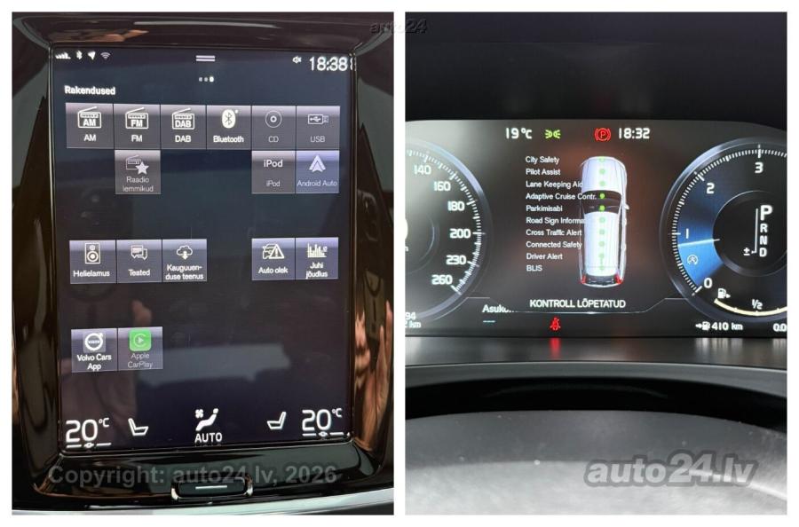 Black Volvo V90 2018 in Tartu, with an engine capacity of 2.00 L and mileage of 109 thousand km for 21500 €, photo 24 on AUTOMOTO.COM.LV