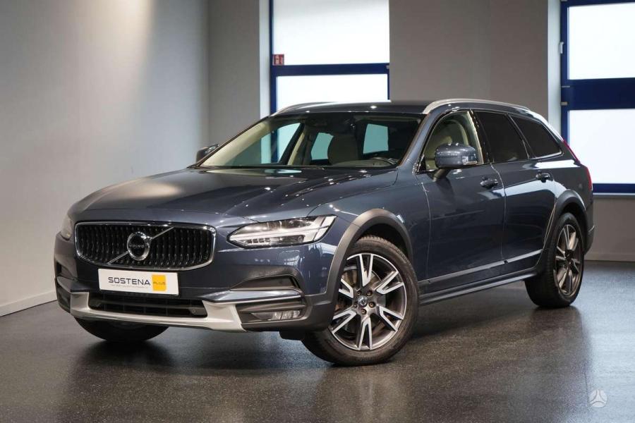 Blue Volvo V90 2018 in Vilnius, with an engine capacity of 1.97 L and mileage of 163 thousand km for 24900 €, photo 1 on AUTOMOTO.COM.LV