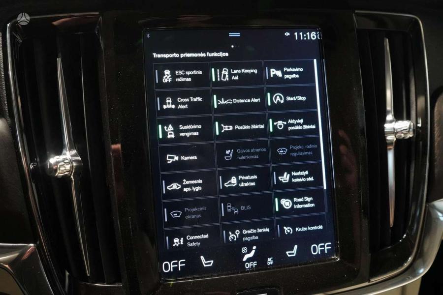 Blue Volvo V90 2018 in Vilnius, with an engine capacity of 1.97 L and mileage of 163 thousand km for 24900 €, photo 19 on AUTOMOTO.COM.LV