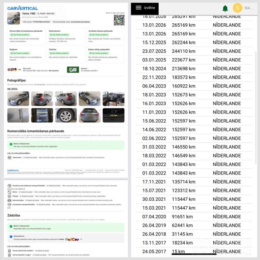 Серый Вольво В90 2017 в Юрмала, объемом двигателя 2.00 л и пробегом 265 тыс. км за 15450 €, фото 32 на AUTOMOTO.COM.LV