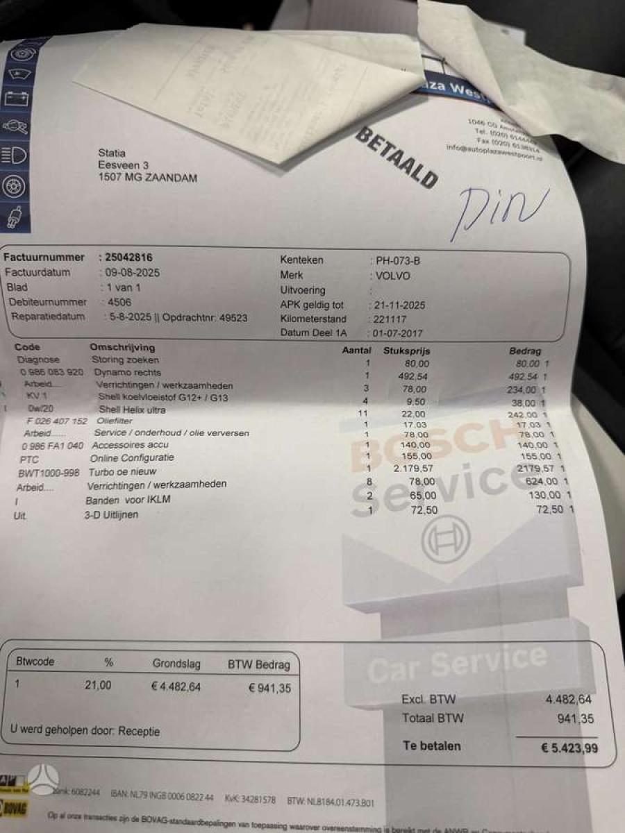 Grey Volvo V90 2017 in Klaipeda, with an engine capacity of 2.00 L and mileage of 238 thousand km for 18650 €, photo 34 on AUTOMOTO.COM.LV