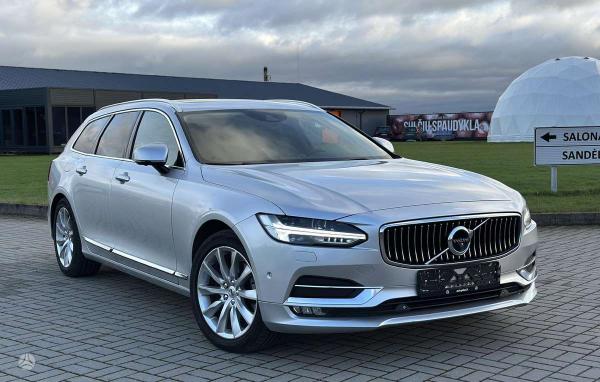 Grey Volvo V90 2018 in Raseiniai, with an engine capacity of 1.97 L and mileage of 215 thousand km for 16500 €, photo 1 on AUTOMOTO.COM.LV