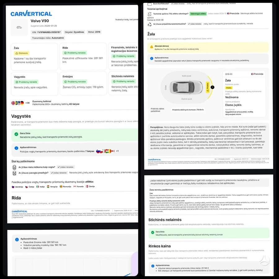 Серый Вольво В90 2018 в Вильнюс, объемом двигателя 1.97 л и пробегом 298 тыс. км за 13300 €, фото 39 на AUTOMOTO.COM.LV