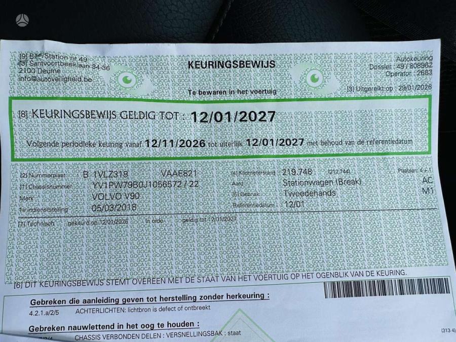Серый Вольво В90 2018 в Каунас, объемом двигателя 1.97 л и пробегом 225 тыс. км за 13950 €, фото 31 на AUTOMOTO.COM.LV