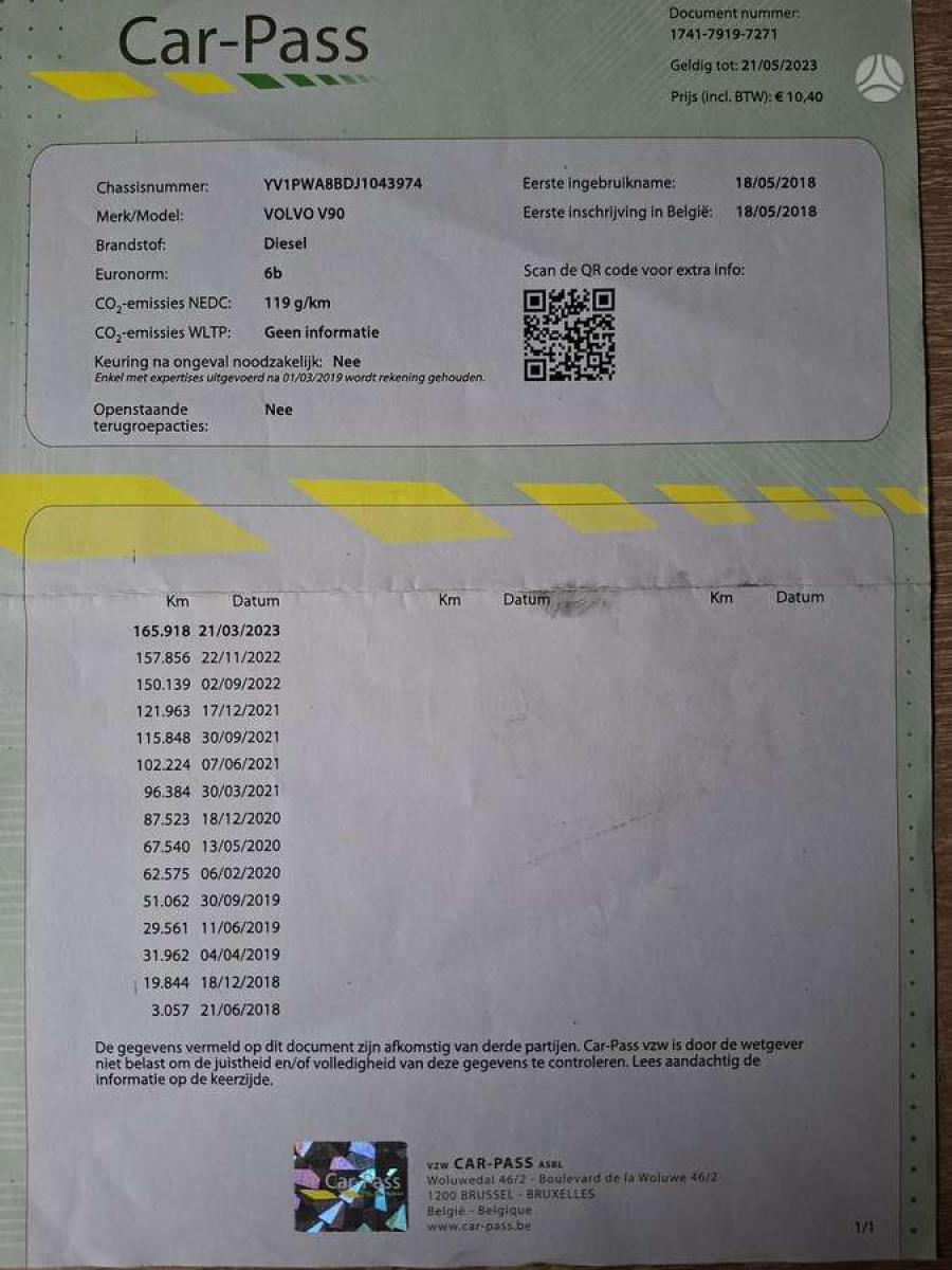 Pelēks Volvo V90 2018 Klaipėda, ar dzinēja tilpumu 1.97 L un nobraukumu 280 tūkst. km par 13900 €, foto 14 vietnē AUTOMOTO.COM.LV