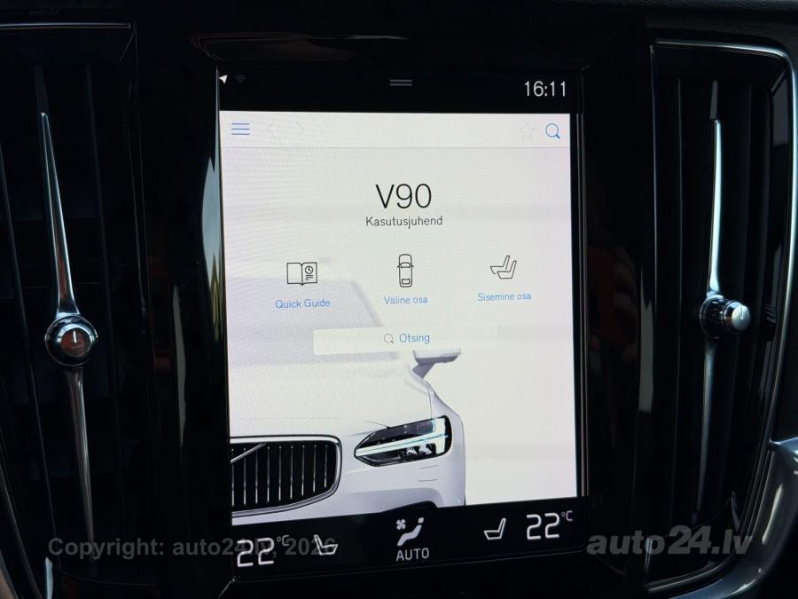 Pelēks Volvo V90 2018 Pērnava, ar dzinēja tilpumu 2.00 L un nobraukumu 136 tūkst. km par 21950 €, foto 12 vietnē AUTOMOTO.COM.LV