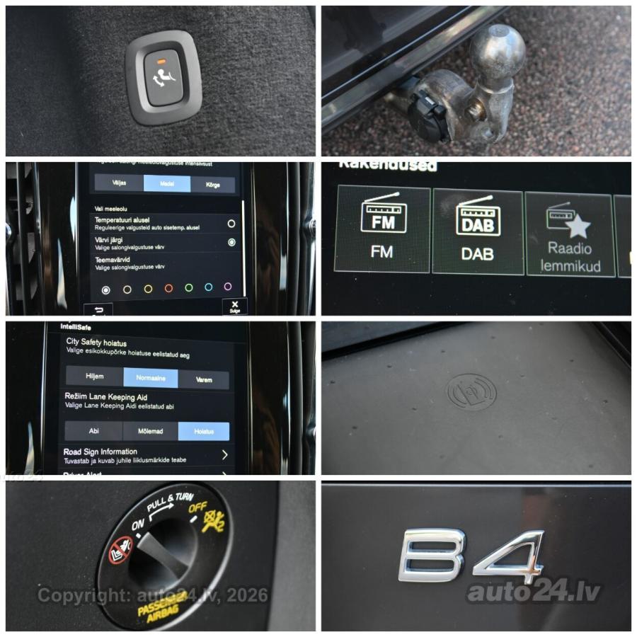 Grey Volvo V90 2021 in Tallinn, with an engine capacity of 2.00 L and mileage of 95 thousand km for 28990 €, photo 16 on AUTOMOTO.COM.LV