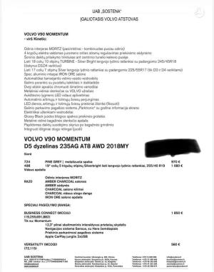 Вольво В90 2018 в Вильнюс, объемом двигателя 1.97 л и пробегом 186 тыс. км за 19500 €, фото 20 на AUTOMOTO.COM.LV