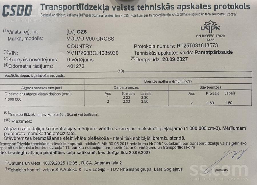 Белый Вольво В90 2018 в Рига, объемом двигателя 2.00 л и пробегом 413 тыс. км за 17143 €, фото 33 на AUTOMOTO.COM.LV
