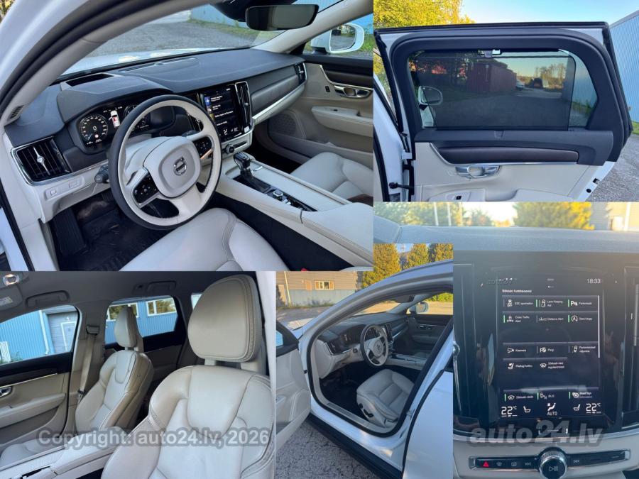 White Volvo V90 2018 in Tallinn, with an engine capacity of 2.00 L and mileage of 185 thousand km for 22900 €, photo 14 on AUTOMOTO.COM.LV