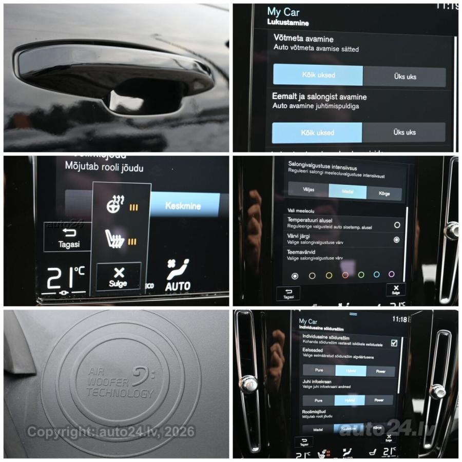 Black Volvo XC40 2020 in Tallinn, with an engine capacity of 1.50 L and mileage of 93 thousand km for 28880 €, photo 14 on AUTOMOTO.COM.LV