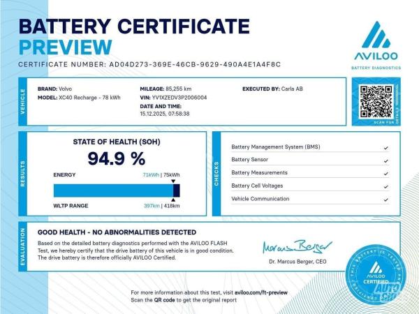 Черный Вольво XC40 2023 в Каунас, объемом двигателя 0.00 л и пробегом 85 тыс. км за 37172 €, фото 3 на AUTOMOTO.COM.LV