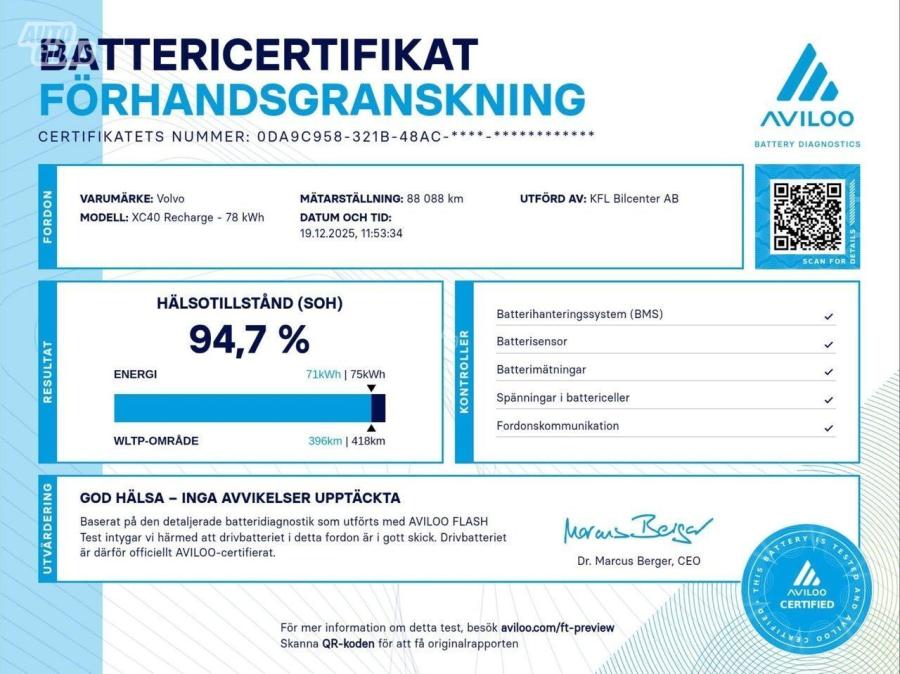 Синий Вольво XC40 2023 в Каунас, объемом двигателя 0.00 л и пробегом 88 тыс. км за 36709 €, фото 26 на AUTOMOTO.COM.LV