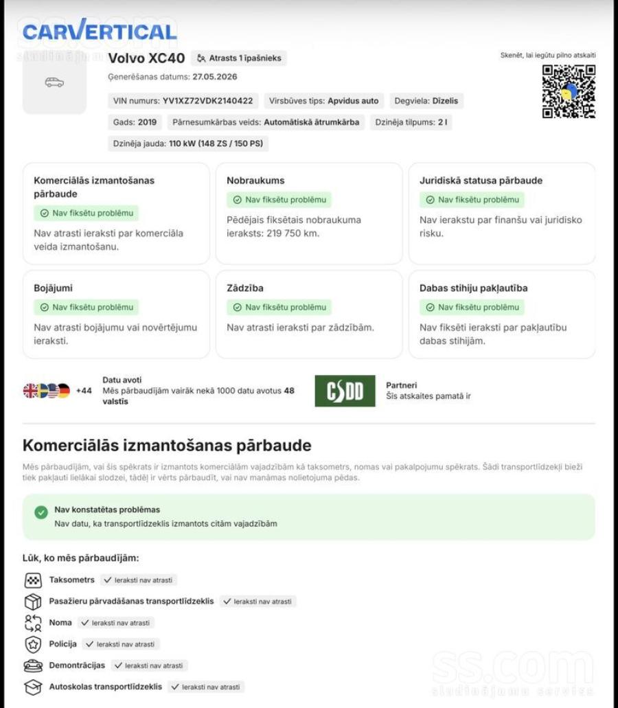 Volvo XC40 2019 Jelgava, ar dzinēja tilpumu 2.00 L un nobraukumu 220 tūkst. km par 20600 €, foto 32 vietnē AUTOMOTO.COM.LV