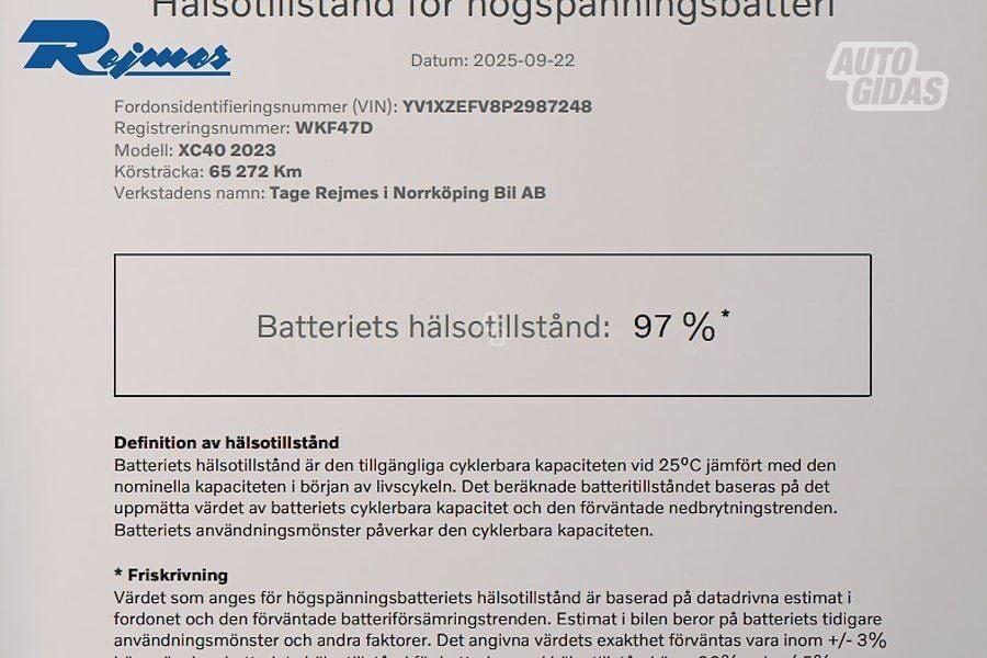 Zaļš Volvo XC40 2023 Kauņa, ar dzinēja tilpumu 0.00 L un nobraukumu 65 tūkst. km par 34220 €, foto 24 vietnē AUTOMOTO.COM.LV