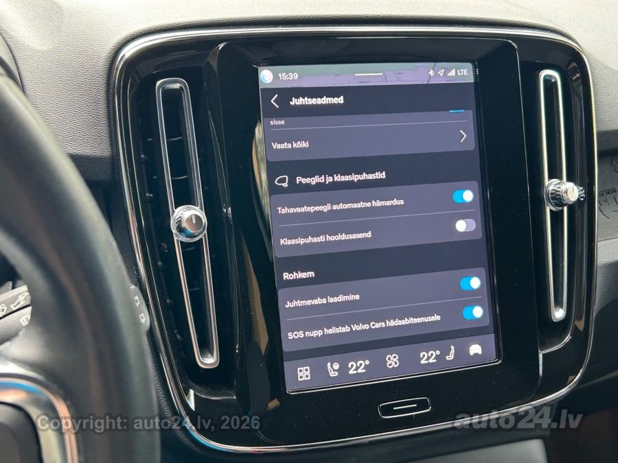 Pelēks Volvo XC40 2022 Tallina, ar dzinēja tilpumu 0.00 L un nobraukumu 53 tūkst. km par 29980 €, foto 21 vietnē AUTOMOTO.COM.LV