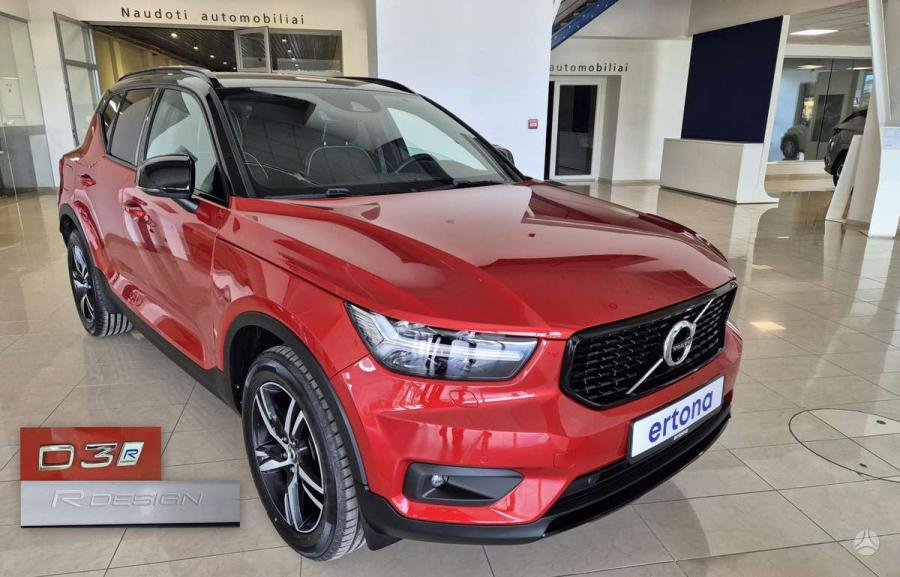 Red Volvo XC40 2020 in Siauliai, with an engine capacity of 1.97 L and mileage of 41 thousand km for 24900 €, photo 1 on AUTOMOTO.COM.LV