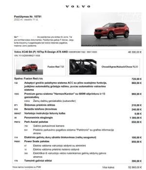 Sarkans Volvo XC40 2022 Kauņa, ar dzinēja tilpumu 2.00 L un nobraukumu 82 tūkst. km par 27000 €, foto 12 vietnē AUTOMOTO.COM.LV