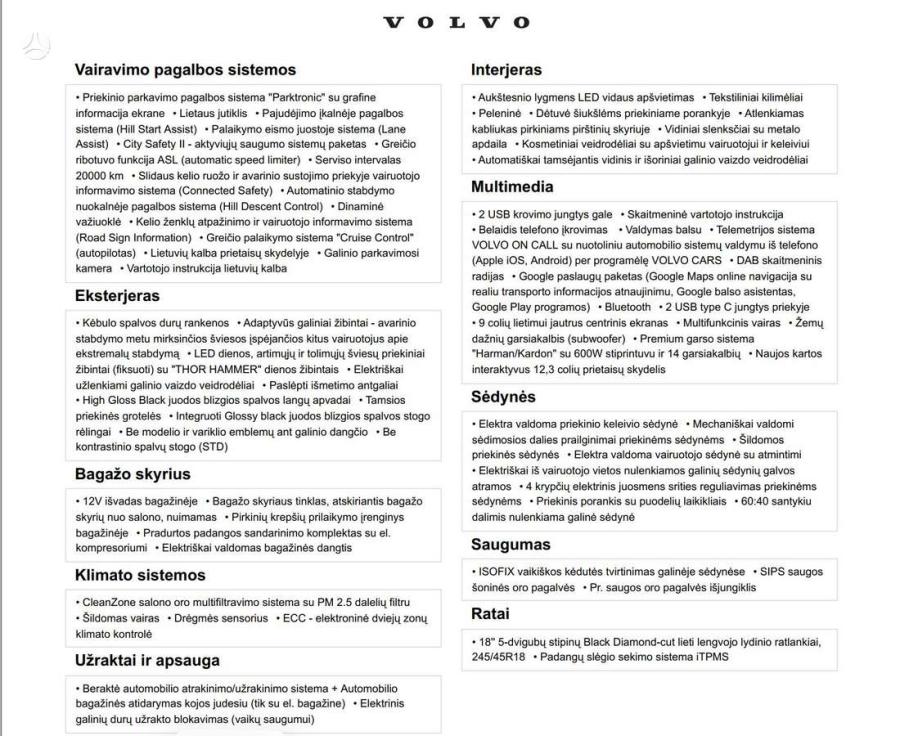 Red Volvo XC40 2023 in Vilnius, with an engine capacity of 1.97 L and mileage of 20 thousand km for 32900 €, photo 17 on AUTOMOTO.COM.LV