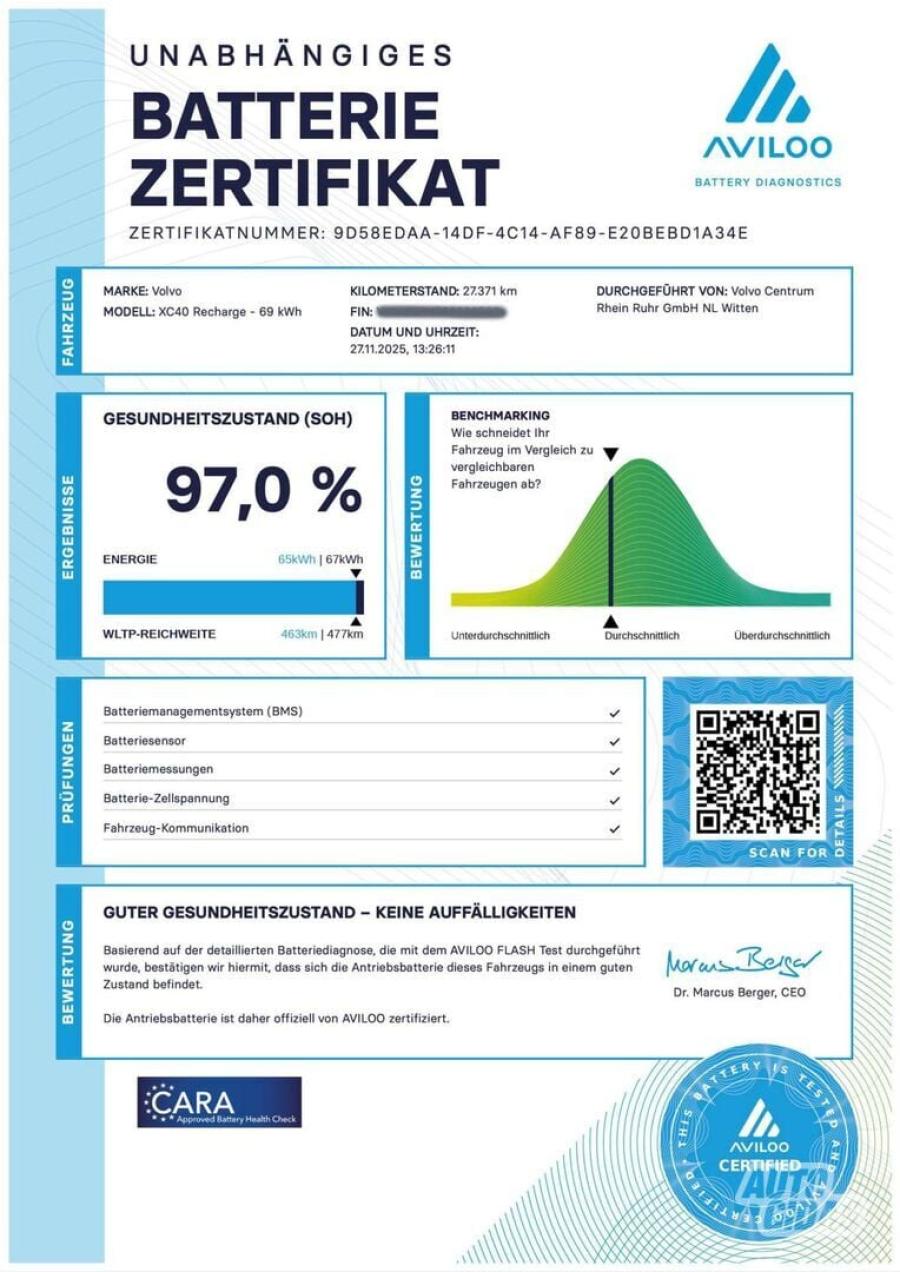 Белый Вольво XC40 2022 в Каунас, объемом двигателя 0.00 л и пробегом 27 тыс. км за 33167 €, фото 4 на AUTOMOTO.COM.LV