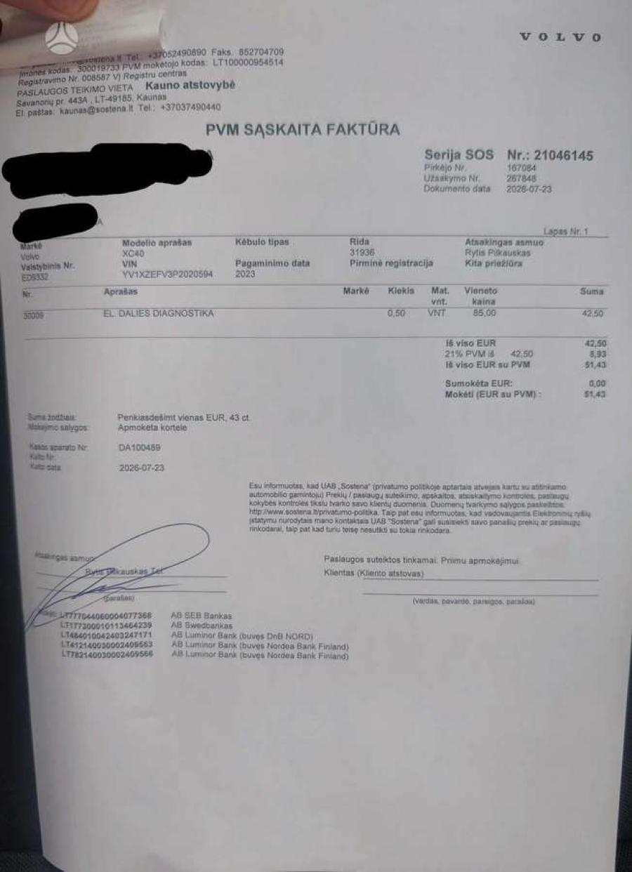 Yellow Volvo XC40 2023 in Jonava, with an engine capacity of 0.00 L and mileage of 32 thousand km for 26500 €, photo 26 on AUTOMOTO.COM.LV