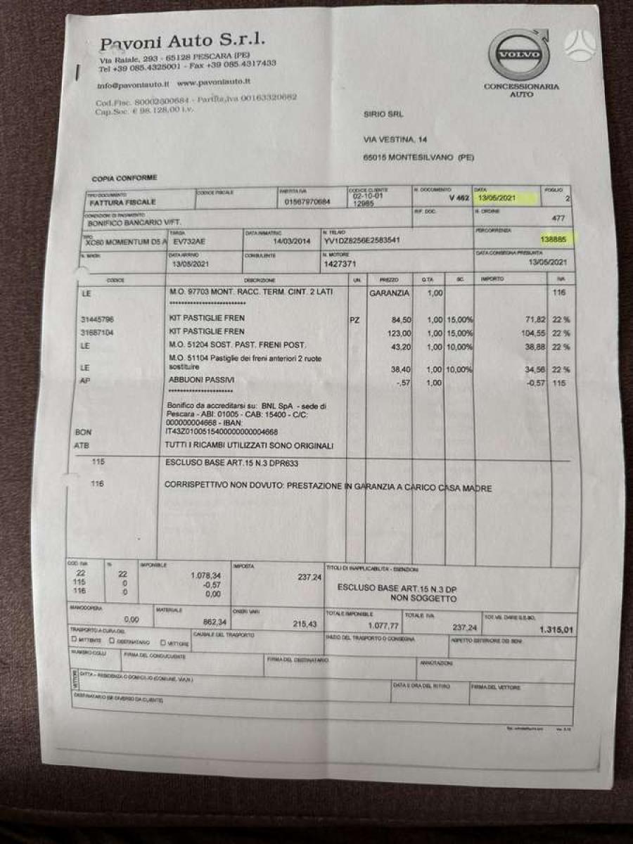 Коричневый Вольво ХС60 2014 в Вильнюс, объемом двигателя 2.40 л и пробегом 230 тыс. км за 11500 €, фото 24 на AUTOMOTO.COM.LV